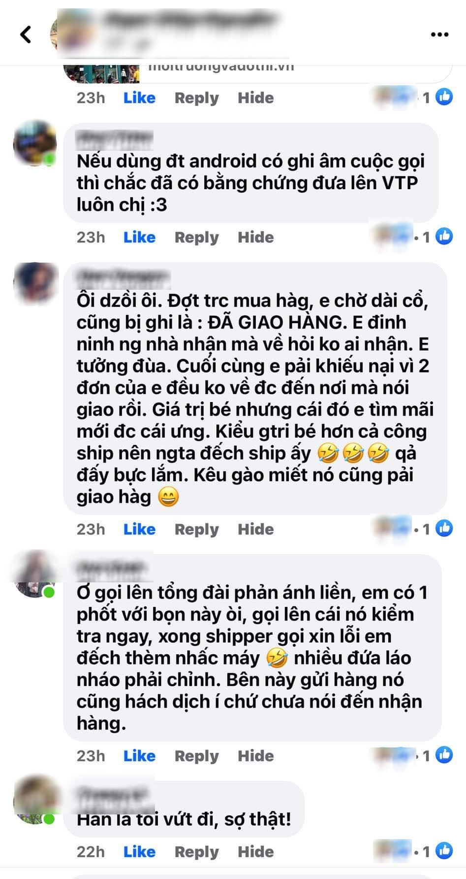 Chưa nhận được hàng nhưng vẫn báo hoàn thành đơn; 'tôi thà vứt đi chứ hơi đâu gửi cho chị'... và ...